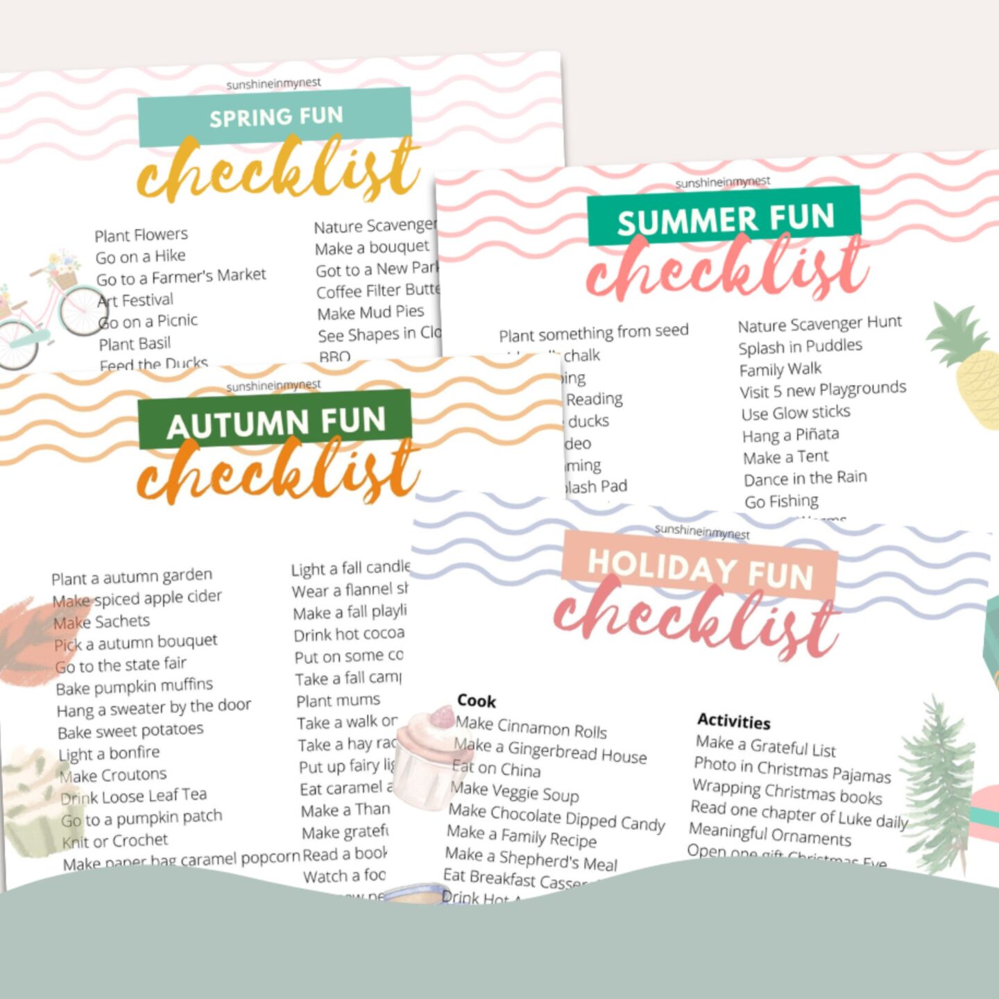 Seasonal Fun Checklist Checklist - Elizabeth Santelmann